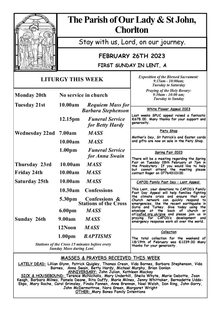 Newsletter and Bulletins – St Johns Chorlton